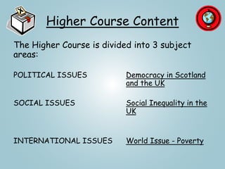 Higher modern studies extended responses induction | PPTX