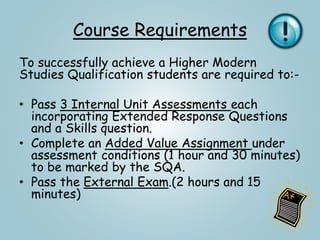 Higher modern studies extended responses induction | PPTX