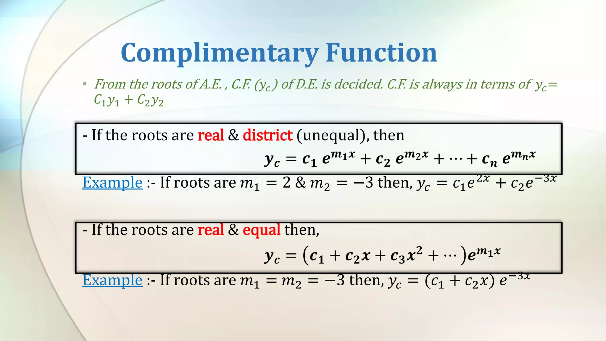 Higher Order Differential Equation | PDF