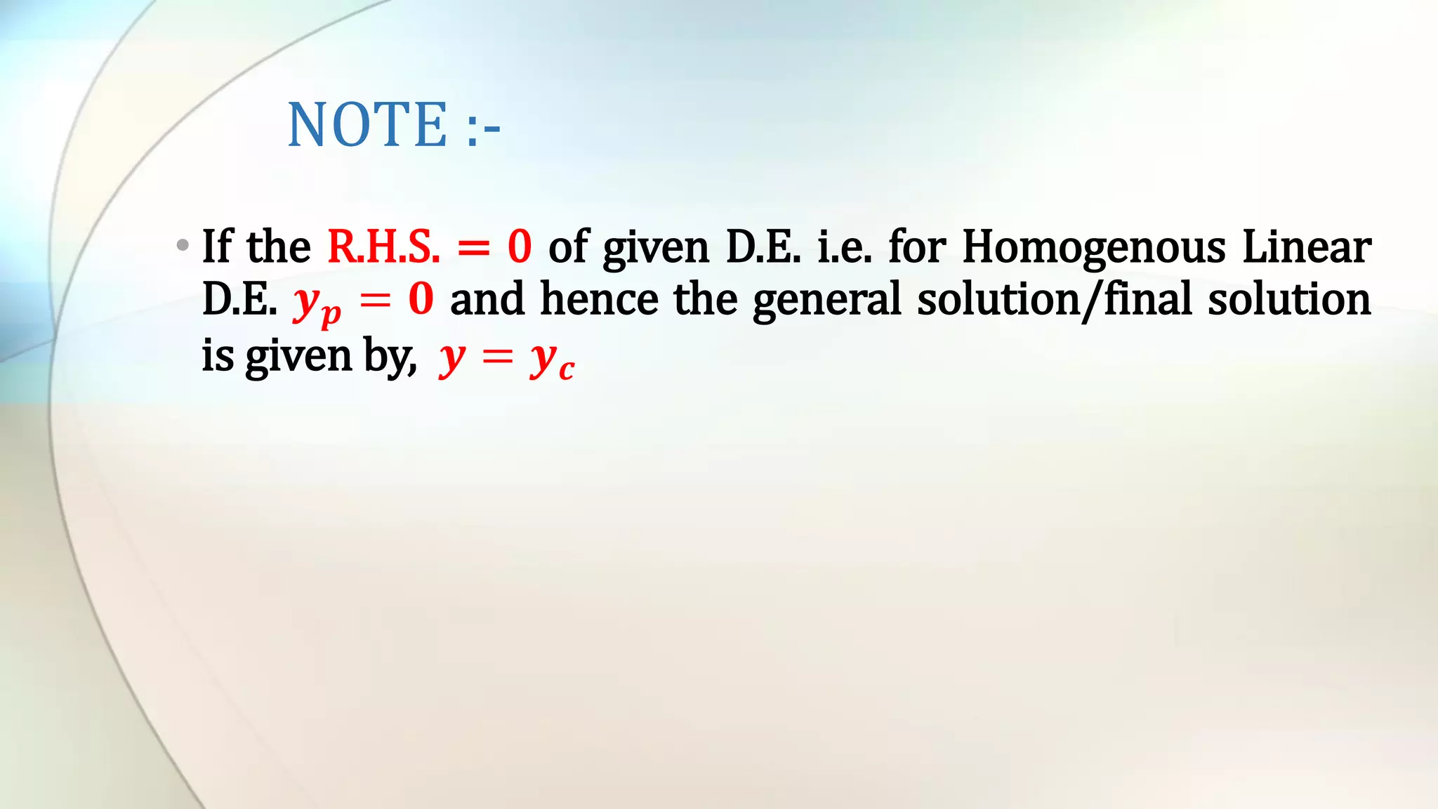 Higher Order Differential Equation | PDF