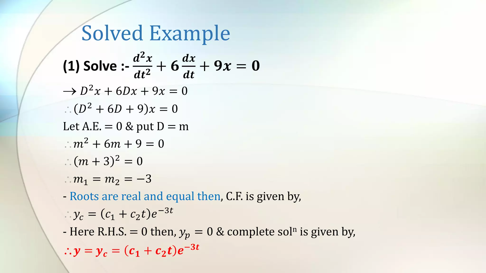 Higher Order Differential Equation | PDF