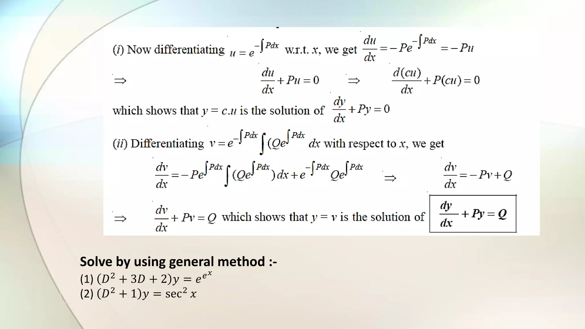 Higher Order Differential Equation | PDF