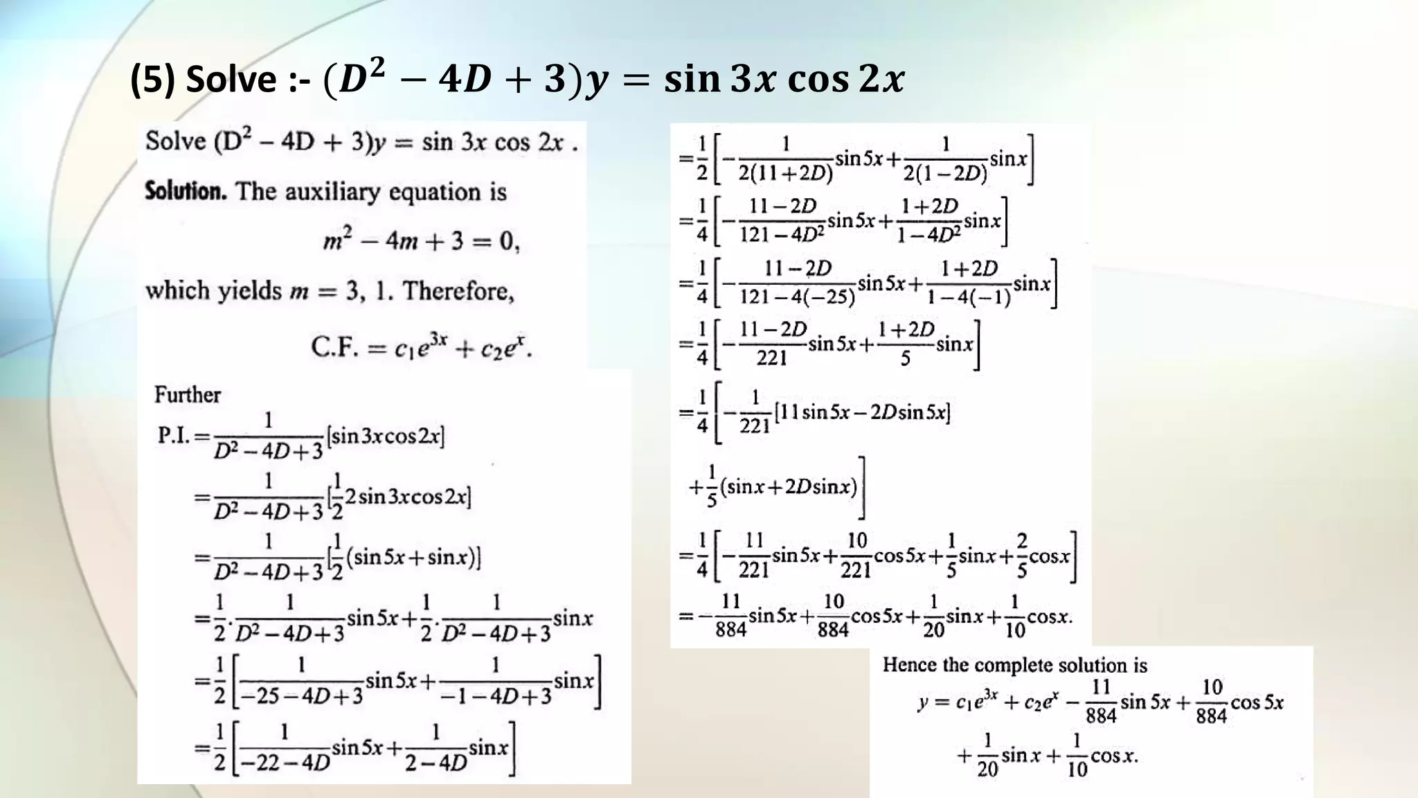 Higher Order Differential Equation | PDF