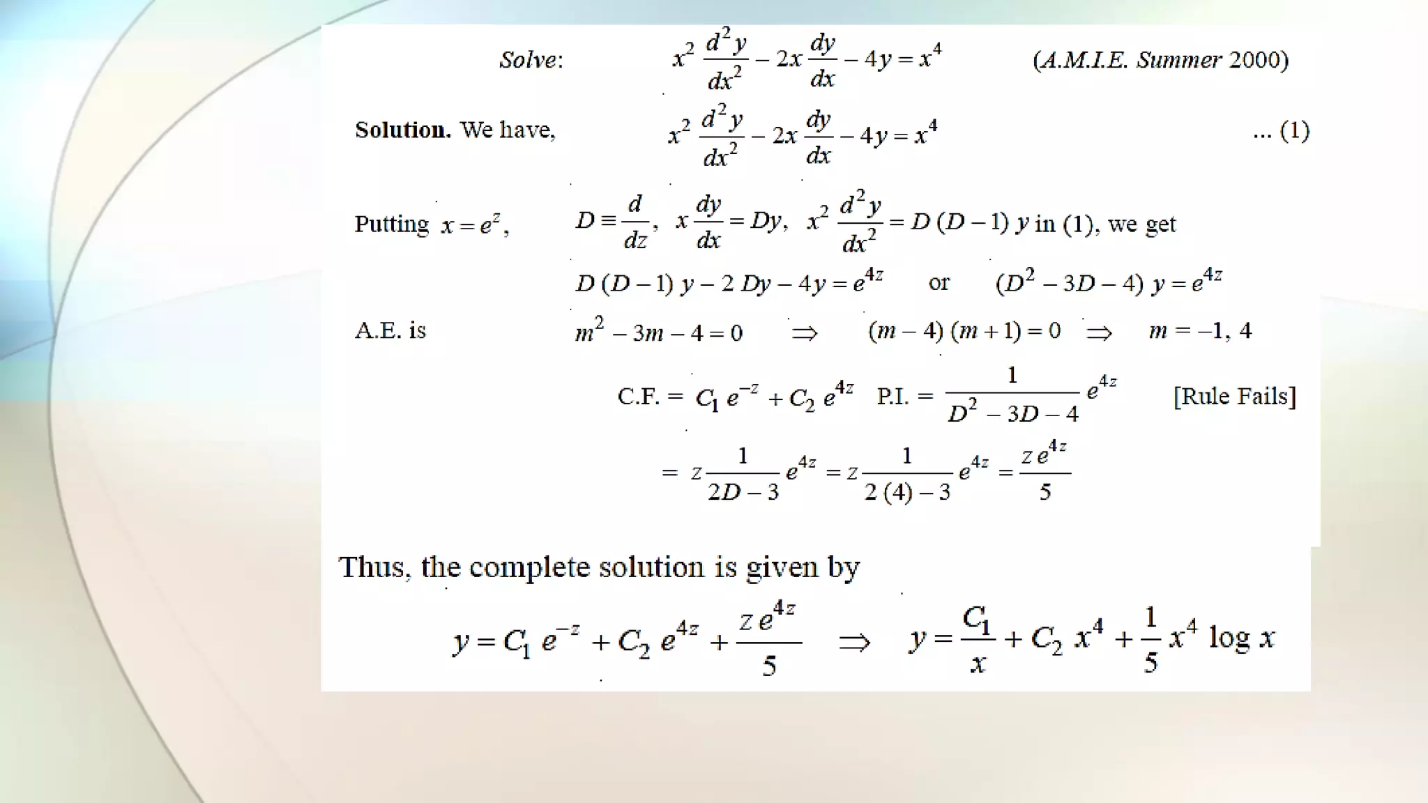 Higher Order Differential Equation | PDF