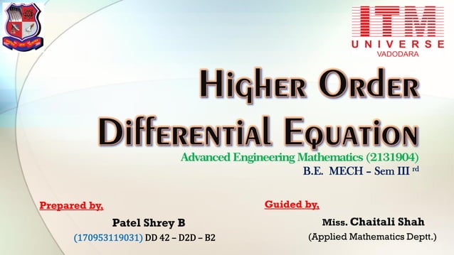 Higher Order Differential Equation | PDF