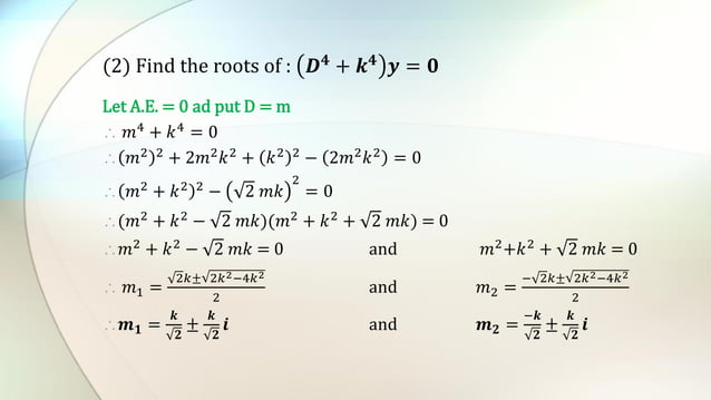 Higher Order Differential Equation | PDF