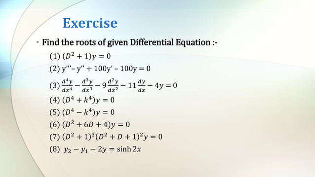 Higher Order Differential Equation | PDF