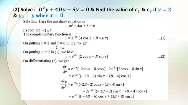 Higher Order Differential Equation | PDF
