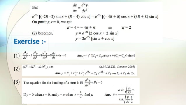 Higher Order Differential Equation | PDF