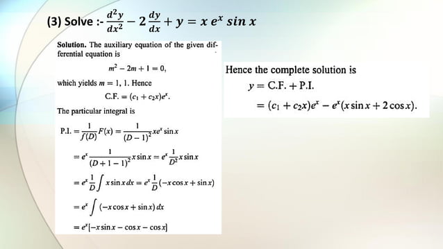 Higher Order Differential Equation | PDF