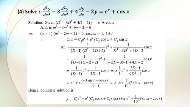 Higher Order Differential Equation | PDF