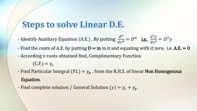 Higher Order Differential Equation | PDF