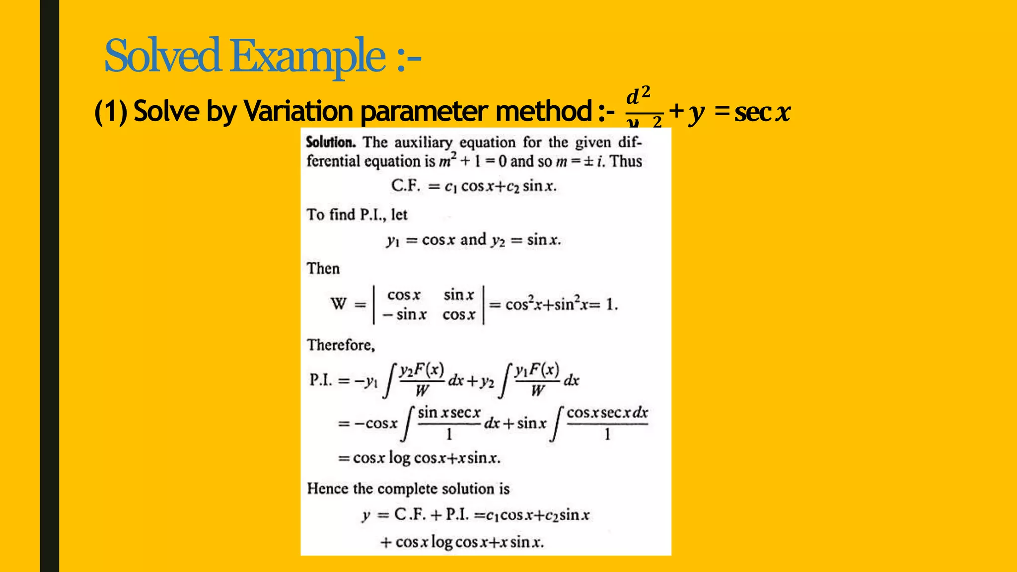 Higher order differential equation | PPTX