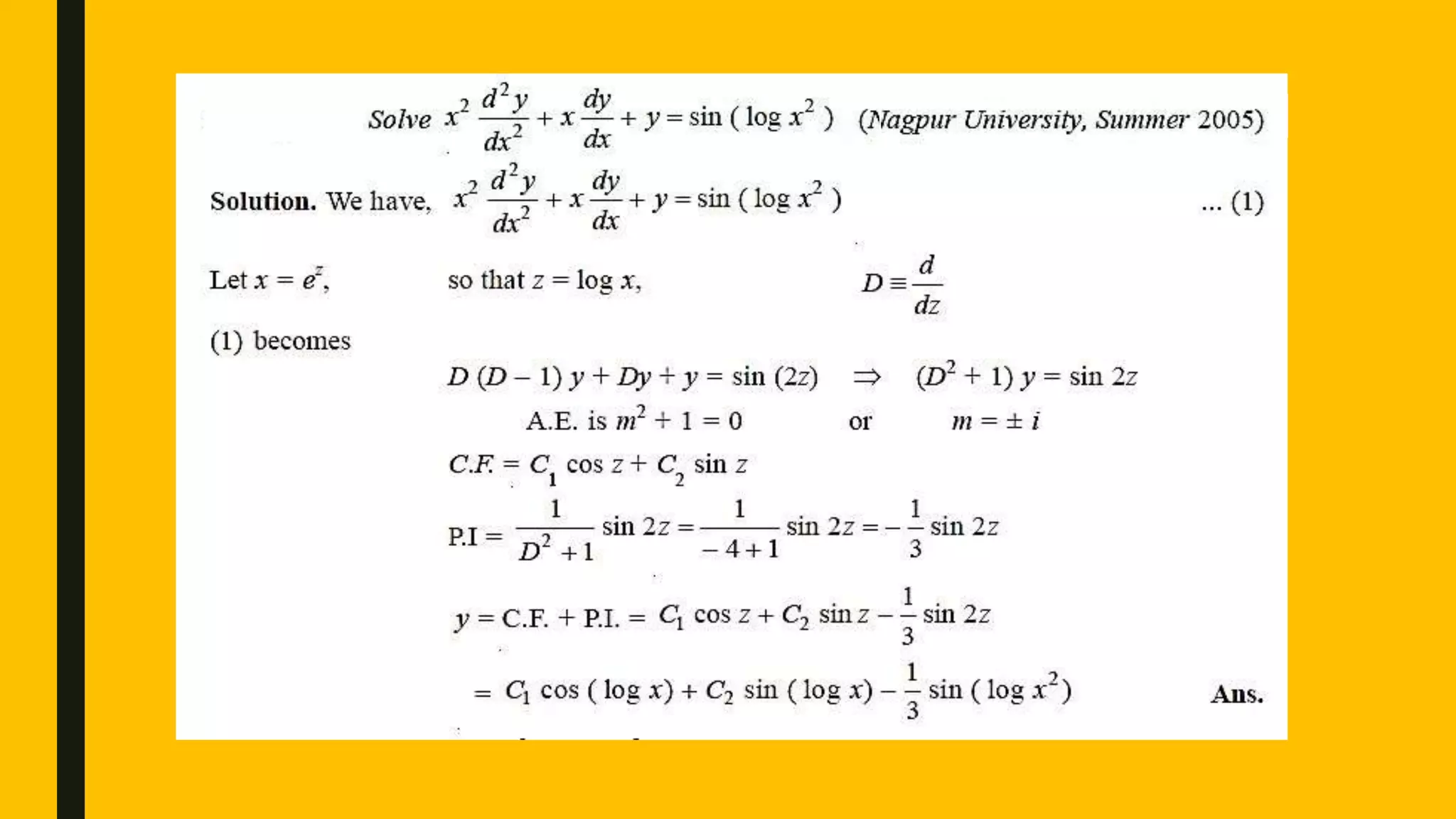 Higher Order Differential Equation Pptx Programming Languages