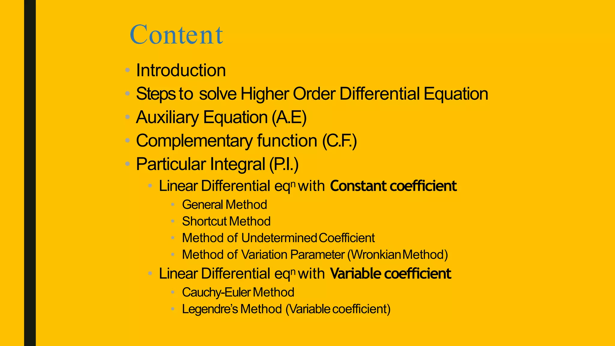 Higher order differential equation | PPTX