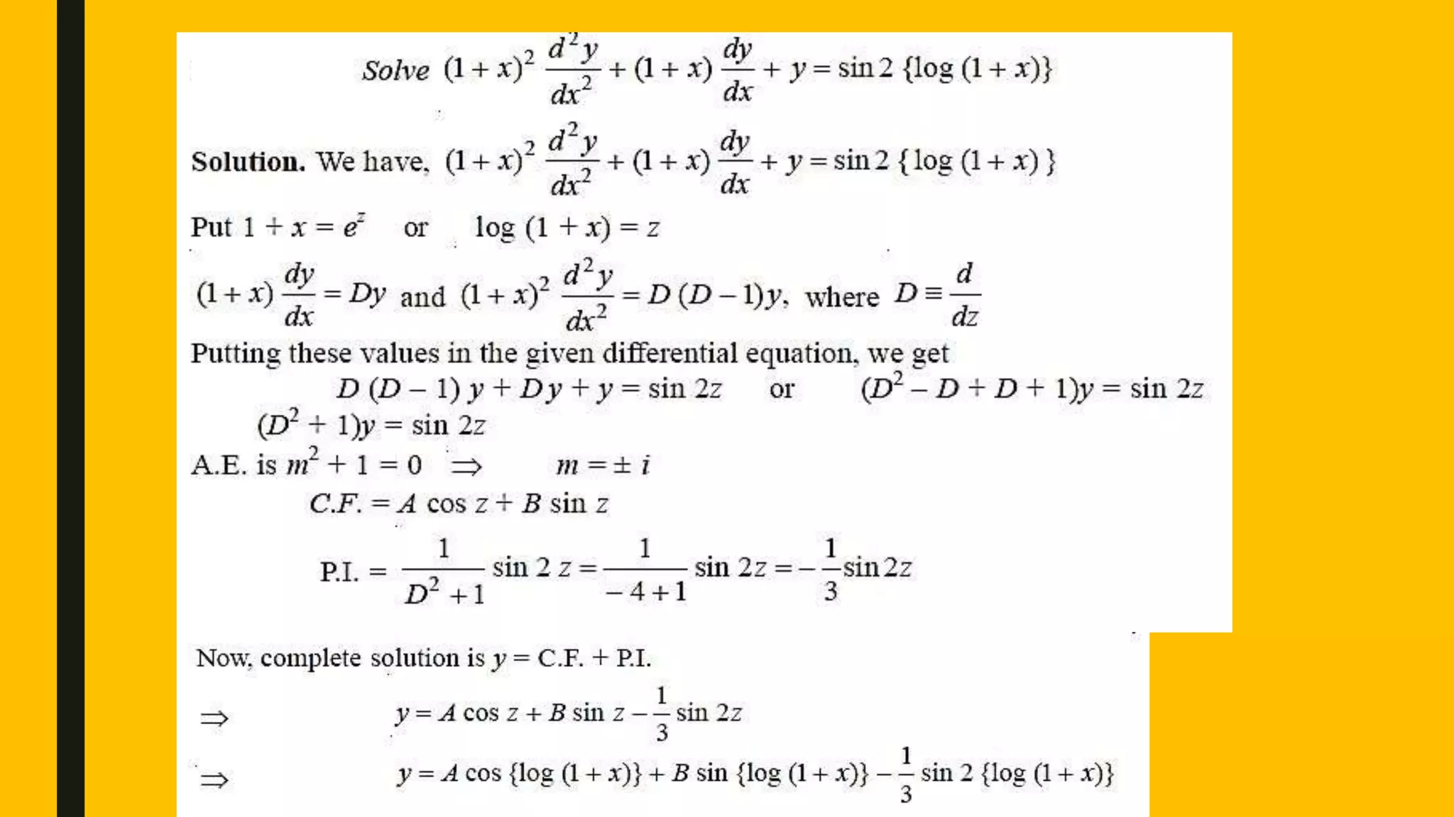 Higher order differential equation | PPTX