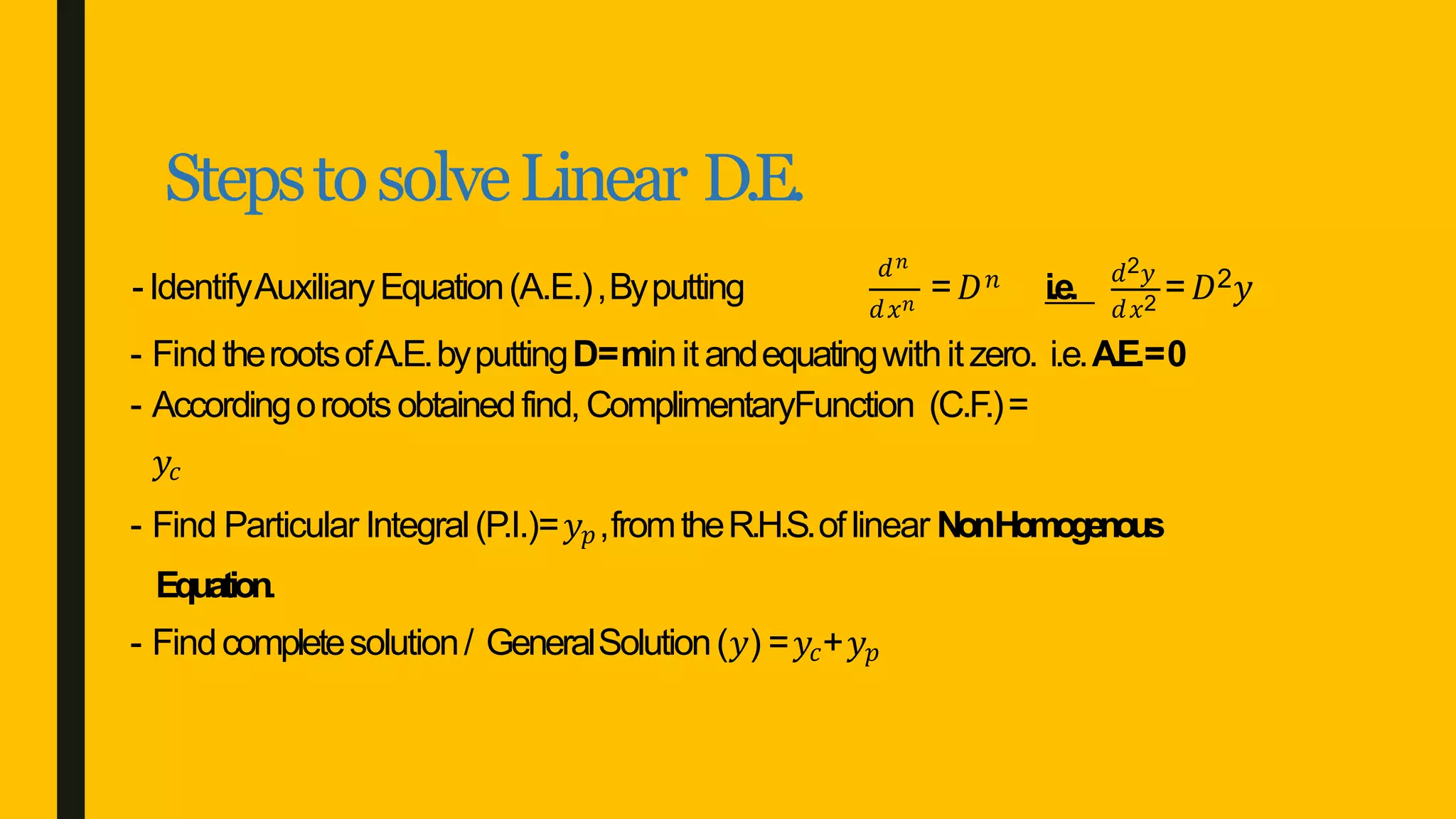 Higher Order Differential Equation Pptx Programming Languages Computing