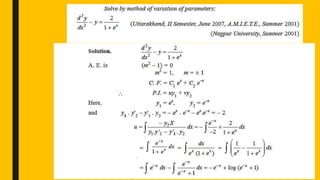 Higher order differential equation | PPTX