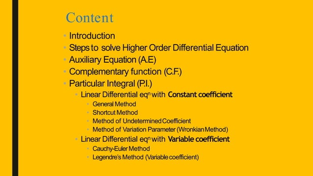 Higher Order Differential Equation Pptx Programming Languages