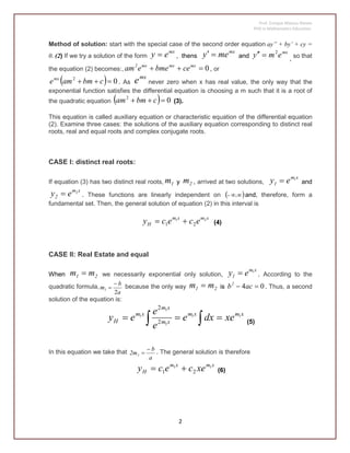 Higher order differential equations | PDF