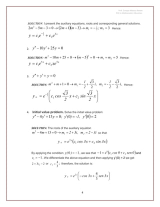 Higher order differential equations | PDF