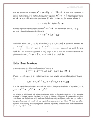 Higher order differential equations | PDF