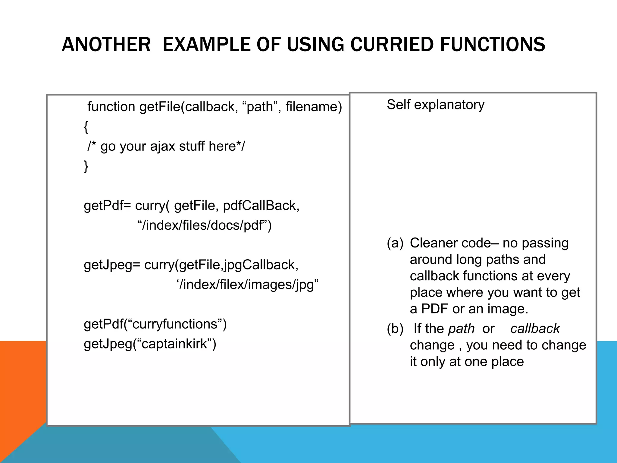 Curry functions in Javascript | PPTX | Programming Languages | Computing