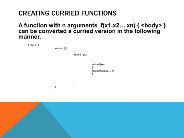 Curry functions in Javascript | PPTX | Programming Languages | Computing