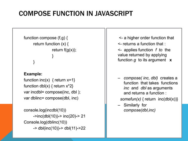 Function composition in Javascript | PPT