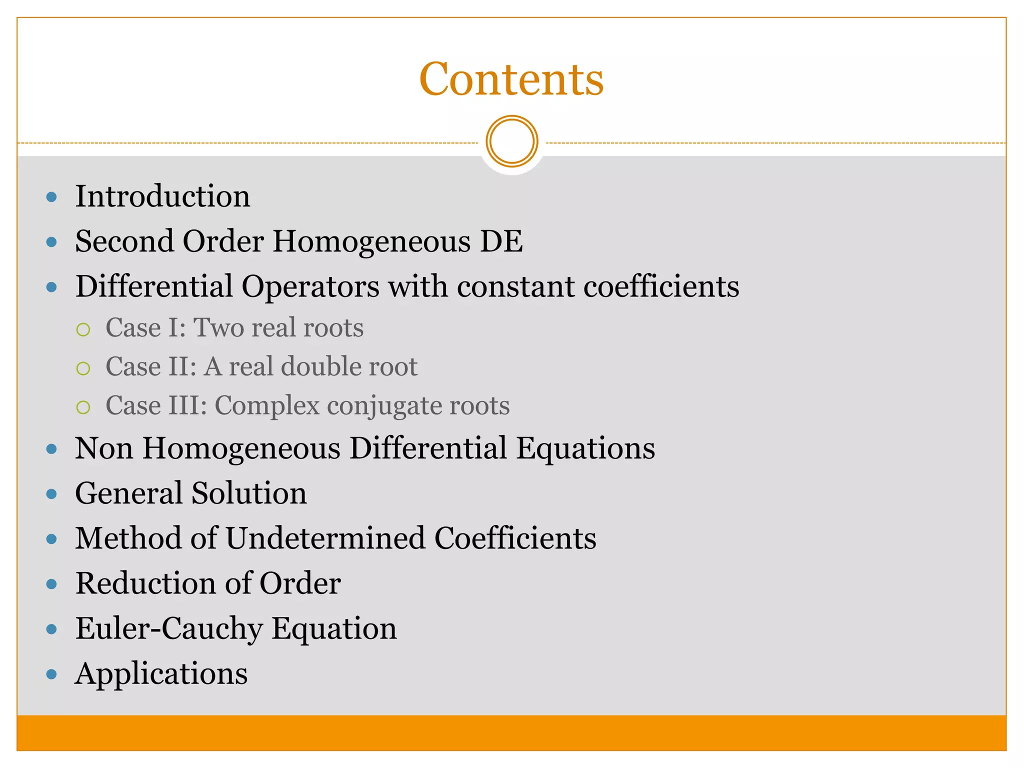 Higher order ODE with applications | PPTX | Physics | Science