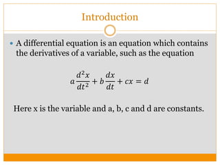 Higher order ODE with applications | PPTX