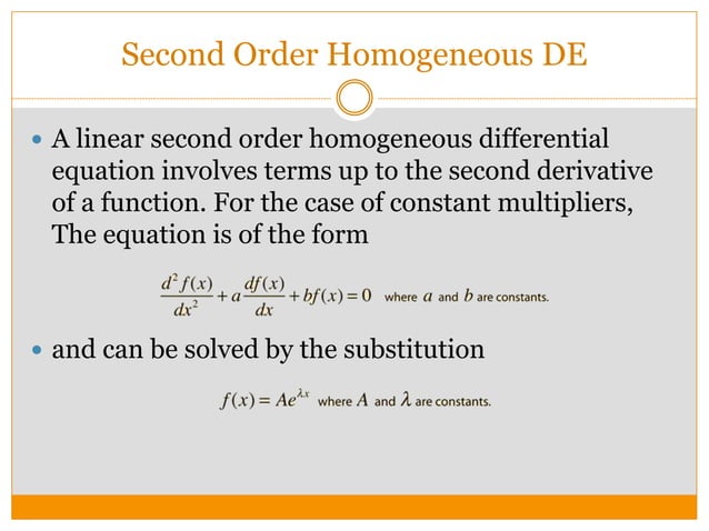 Higher order ODE with applications | PPT