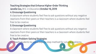 Higher Order Thing Skills.pptx | Educational Assessment | Education