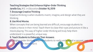 Higher Order Thing Skills.pptx | Educational Assessment | Education