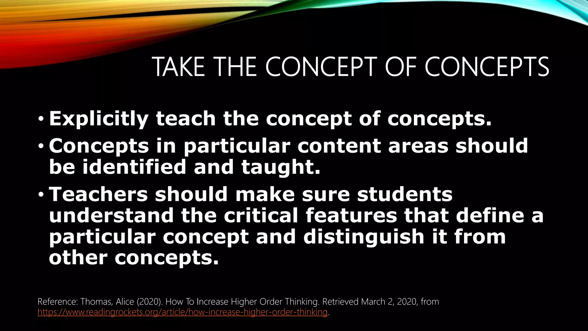 HIGHER ORDER THINKING | PPTX | College Planning | College Education