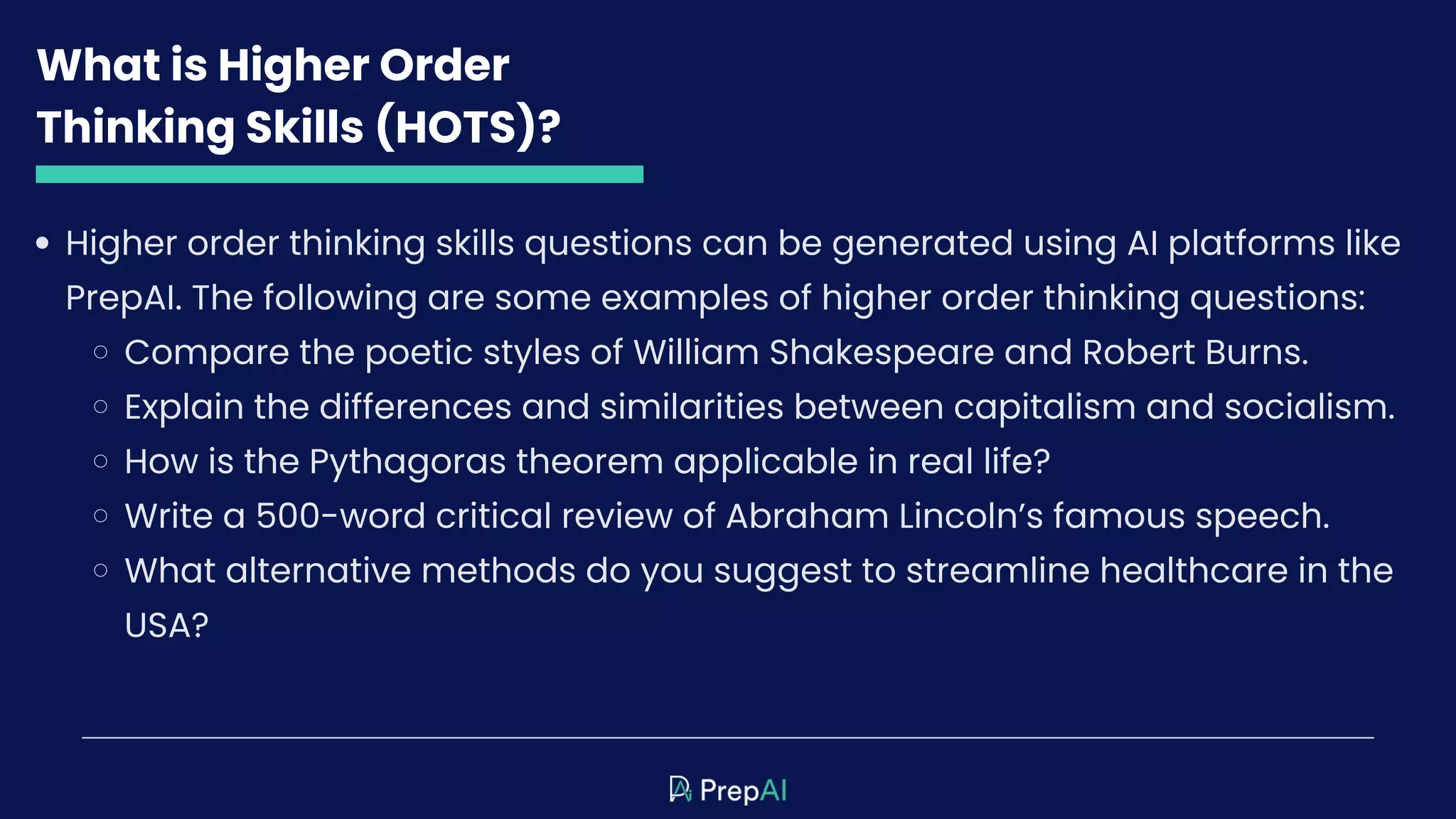 Higher Order Thinking Skills (HOTS) - By PrepAI | PPT