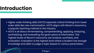 Higher Order Thinking Skills (HOTS) - By PrepAI | PPT