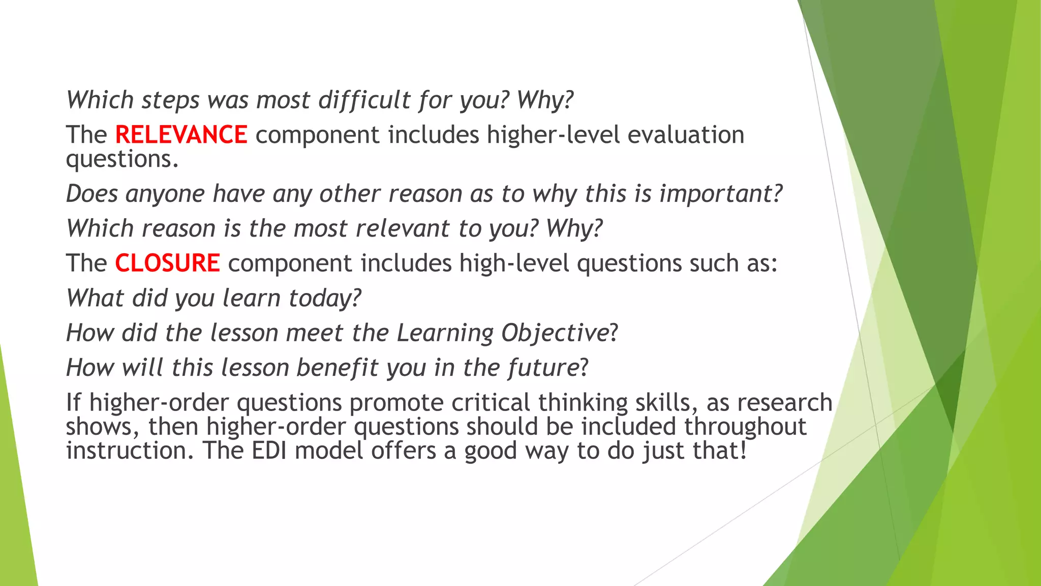Higher order thinking skills question in teaching | PPTX