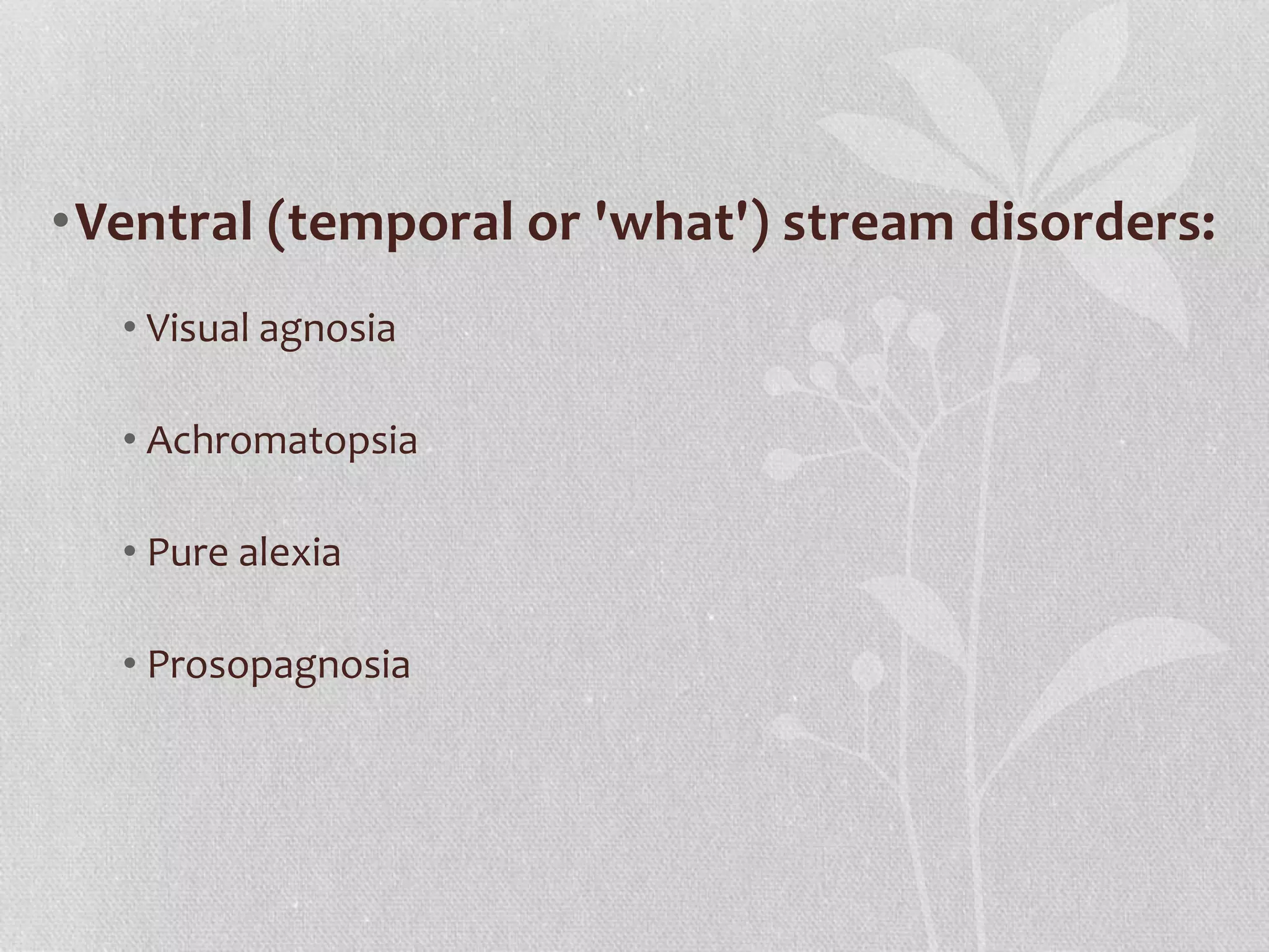 Higher visual dysfunction | PPTX