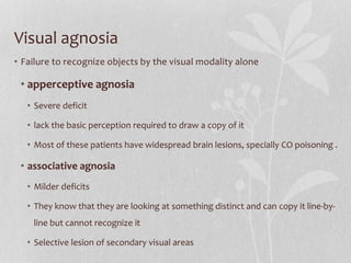 Higher visual dysfunction | PPTX