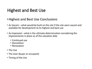 Highest and Best Use as a Critical Factor in Valuation for ...