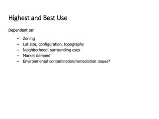 Highest and Best Use as a Critical Factor in Valuation for ...
