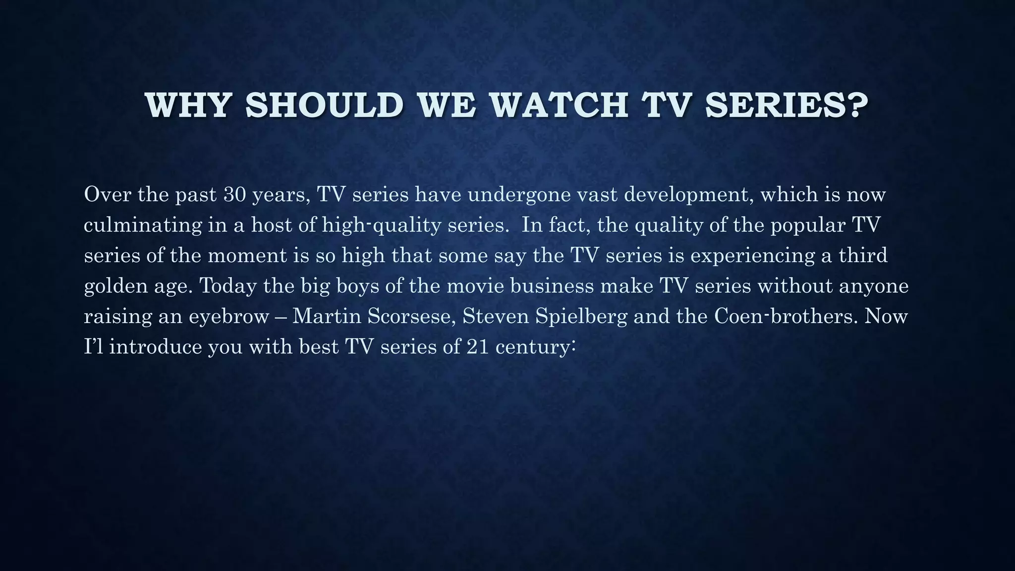 Highest rated tv series presentation by irakli tavamaishvili | PPT