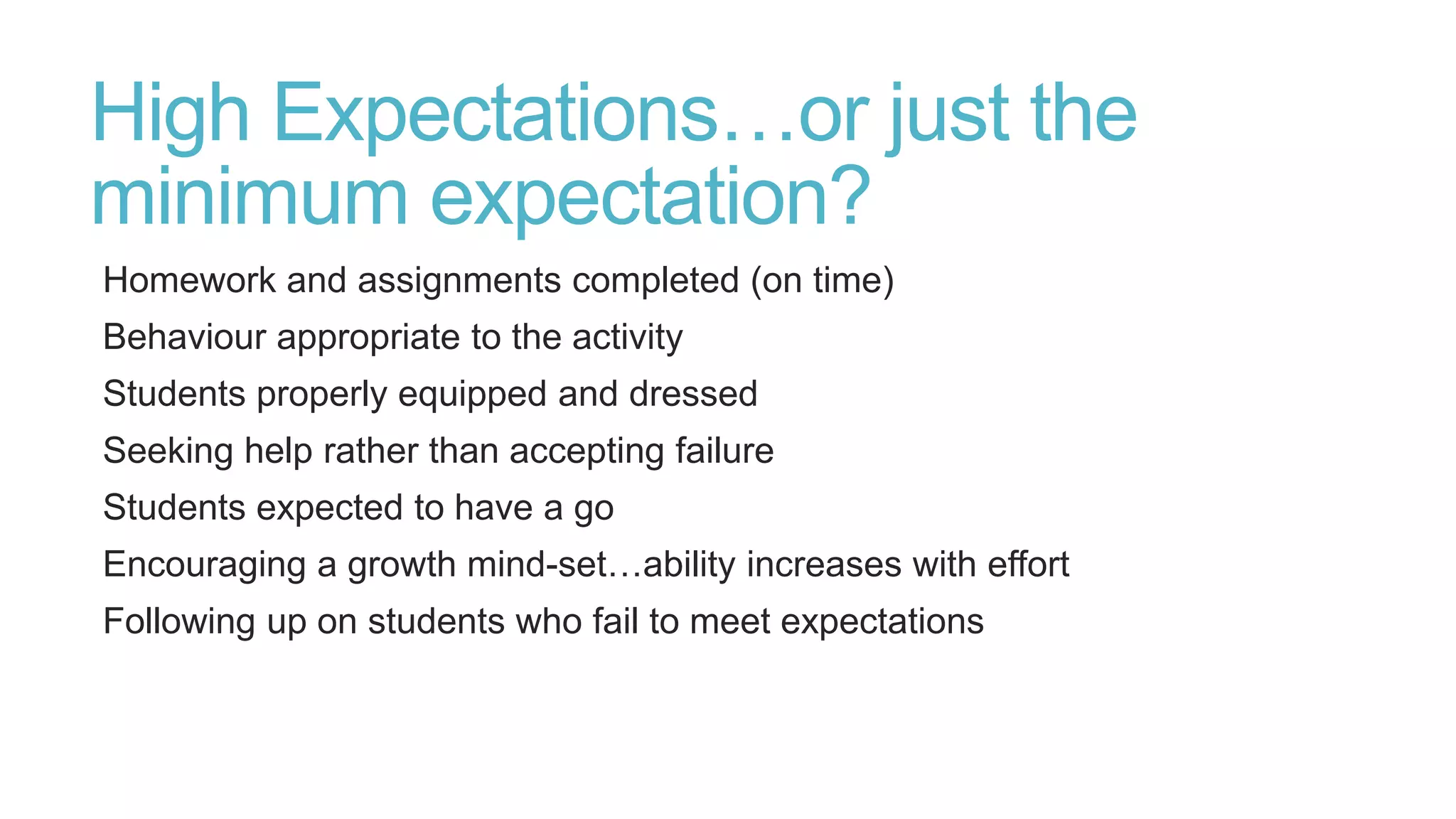 High Expectations | PPTX