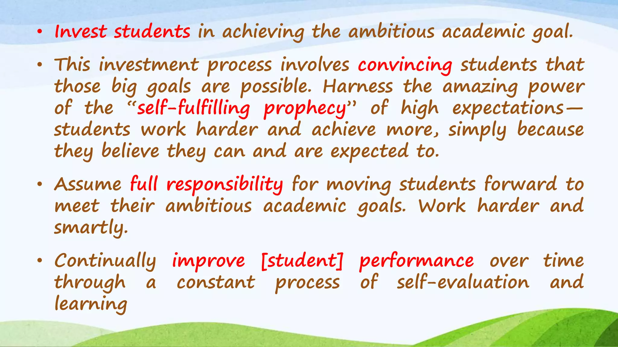 High expectations for learners 3 | PPTX