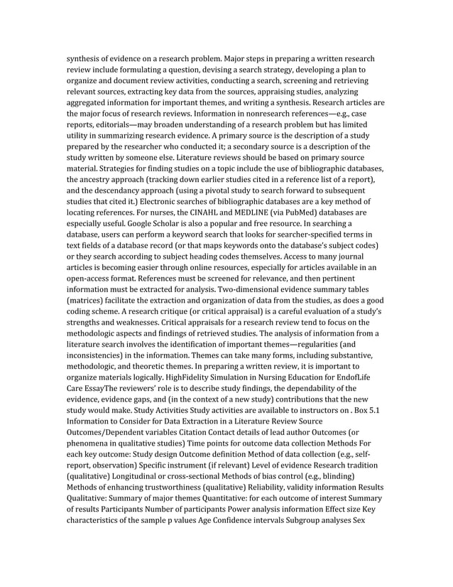 HighFidelity Simulation in Nursing Education for EndofLife Care Essay ...