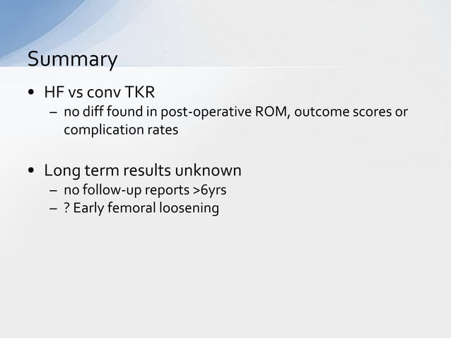High flexion TKR overview | PPTX