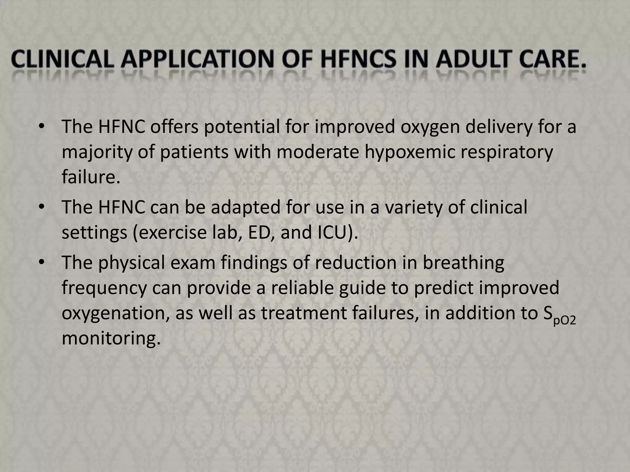 High flow nasal cannula (hfnc) by Tarfa Al-Sabhan | PPTX