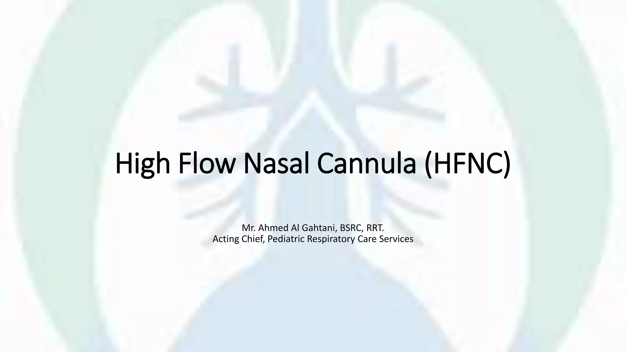 High flow nasal cannula (hfnc) linkden | PPTX