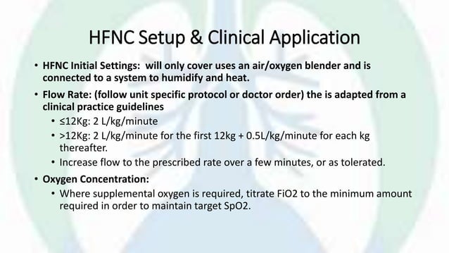 High flow nasal cannula (hfnc) linkden | PPTX | Ear, Nose and Throat ...